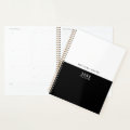 Modern Minimalist Black and White Planner | Zazzle
