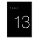 Modern Minimalist Black and White Table Number 13 | Zazzle