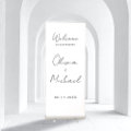 Modern Minimalist Black and White Wedding Welcome Retractable Banner ...