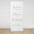 Modern Minimalist Black and White Wedding Welcome Retractable Banner ...