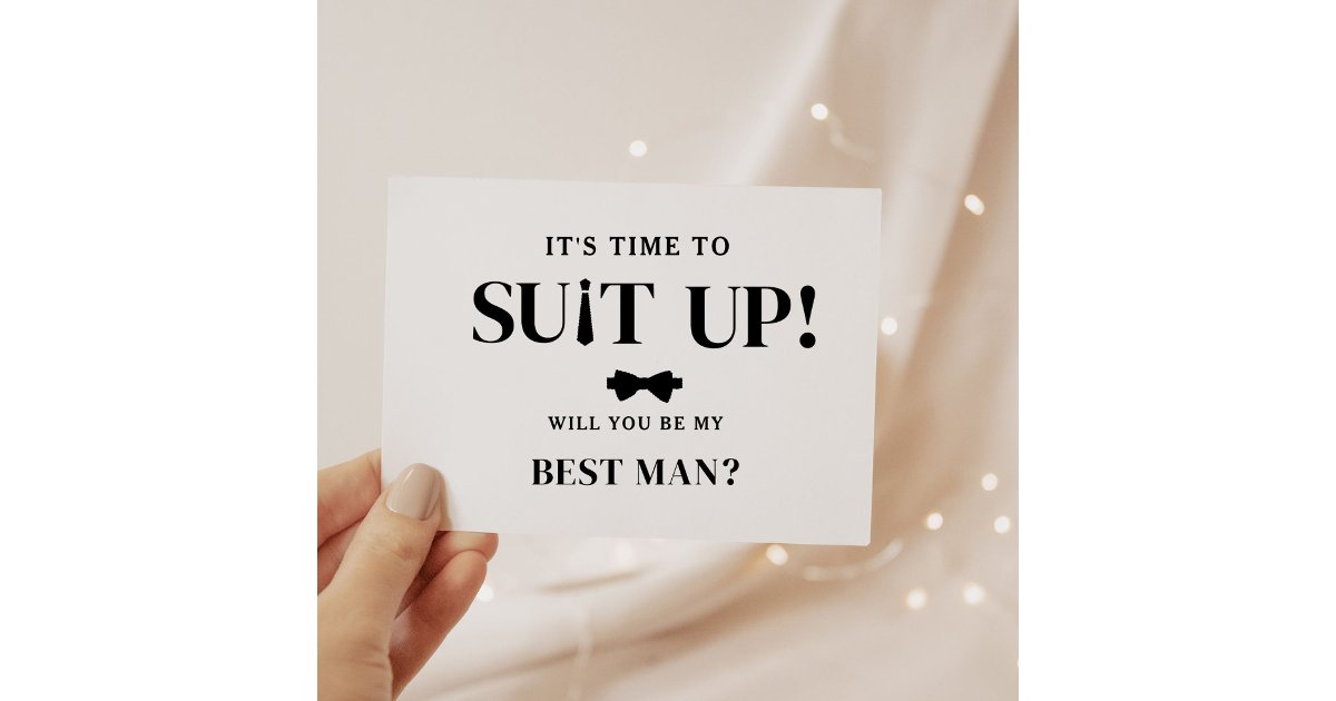 Modern Minimalist Black Asking Groomsman Proposal Note Card | Zazzle