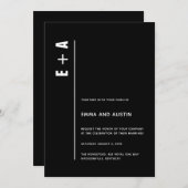 Modern Minimalist Black Bold Initials Wedding Invitation | Zazzle