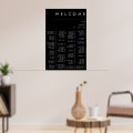 Modern Minimalist Black Font Alphabetical Seating Poster | Zazzle