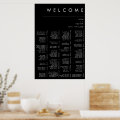 Modern Minimalist Black Font Alphabetical Seating Poster | Zazzle