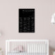 Modern Minimalist Black Font Alphabetical Seating Poster | Zazzle
