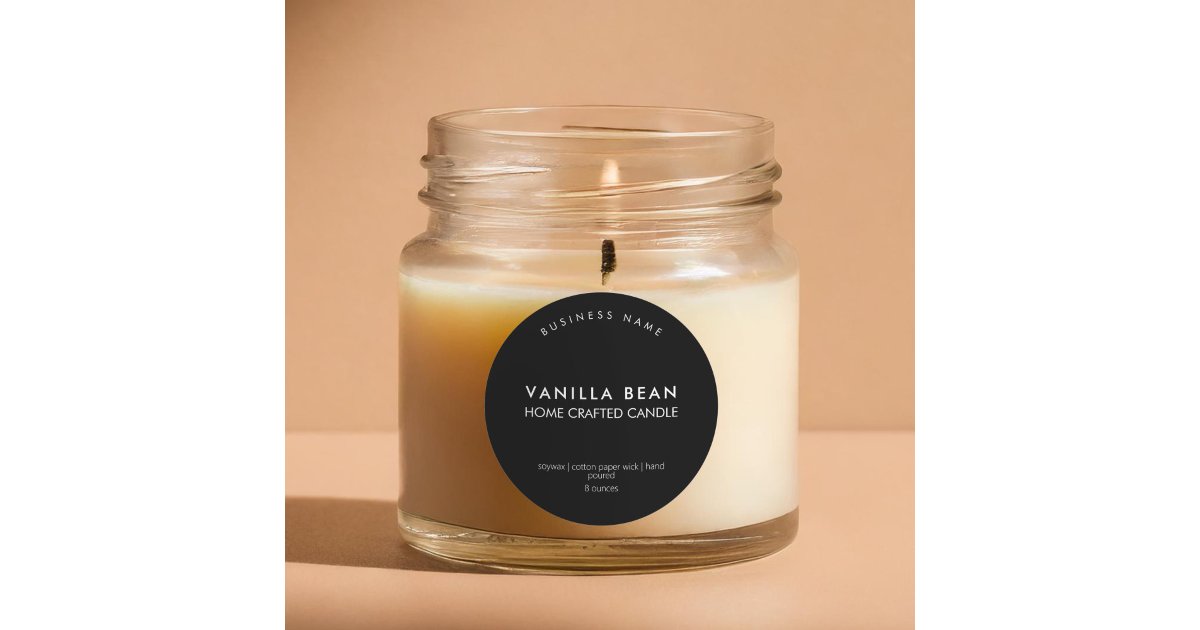 Modern Minimalist Black Homemade Product Label | Zazzle