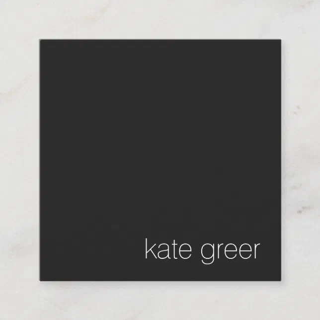 Modern Minimalist Black Professional Square Square Business Card | Zazzle