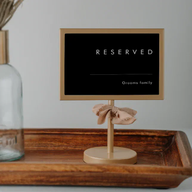 Modern Minimalist | Black Reserved Sign | Zazzle