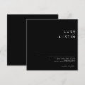 Modern Minimalist | Black Square Wedding Invitation | Zazzle