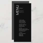 Modern Minimalist Black White and Gray Menu | Zazzle