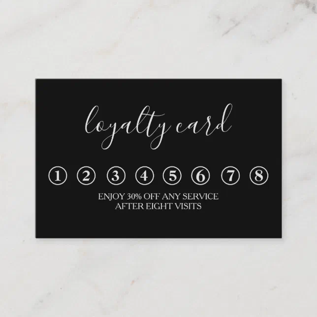 Modern Minimalist Black & White Loyalty Card | Zazzle