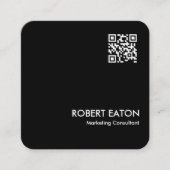 Modern Minimalist Black & White QR Code Square Business Card | Zazzle