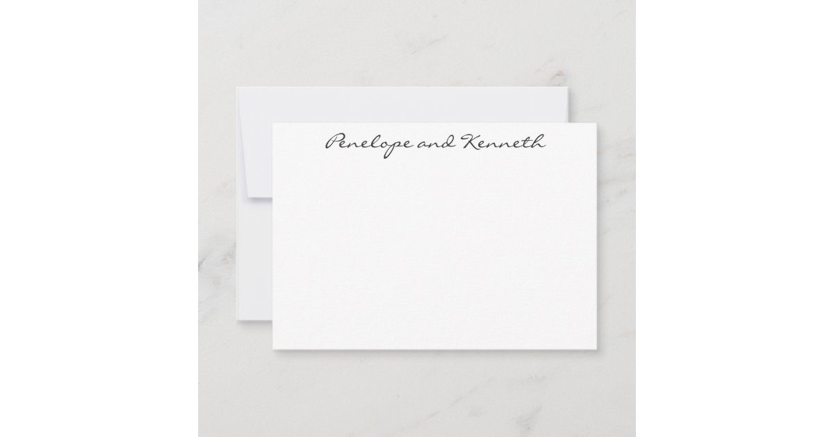 Modern Minimalist Black White Simple Cursive Thank You Card | Zazzle