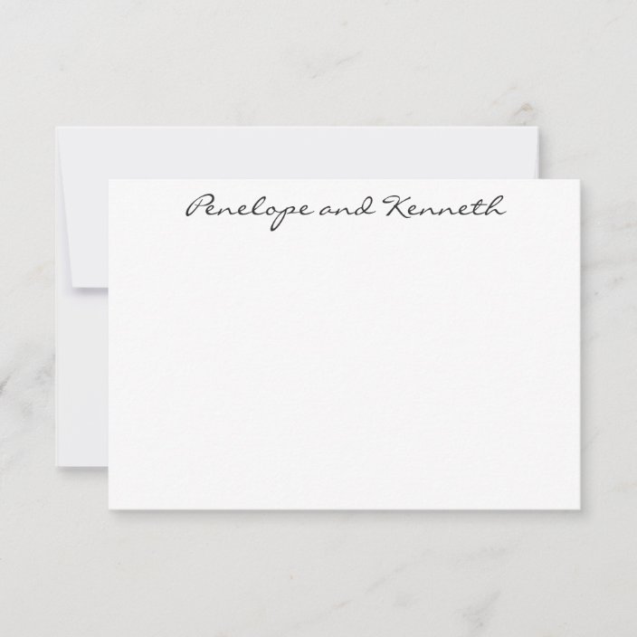Modern Minimalist Black White Simple Cursive Thank You Card | Zazzle.com
