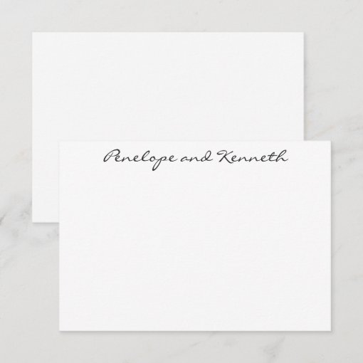 Modern Minimalist Black White Simple Cursive Thank You Card | Zazzle