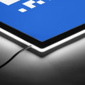 Modern Minimalist Blue and White QR Code Cool LED Sign | Zazzle