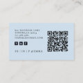 Modern Minimalist Blue Hello QR Code Business Card | Zazzle