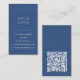 Modern Minimalist Blue Vertical Logo QR Code Business Card | Zazzle