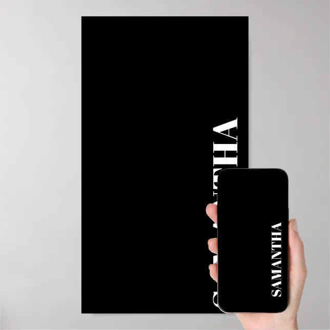 Modern Minimalist Bold All Caps Phone Wallpaper Poster | Zazzle