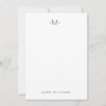 Modern Minimalist Buffalo Plaid Monogram & Name Note Card | Zazzle