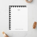 Modern Minimalist Buffalo Plaid Monogram & Name Note Card | Zazzle