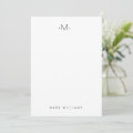Modern Minimalist Buffalo Plaid Monogram & Name Note Card | Zazzle