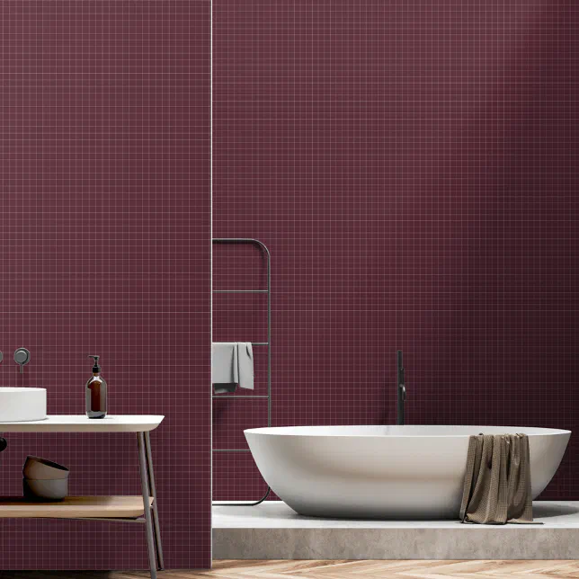 Modern Minimalist Burgundy Checks Checkered Design Wallpaper | Zazzle