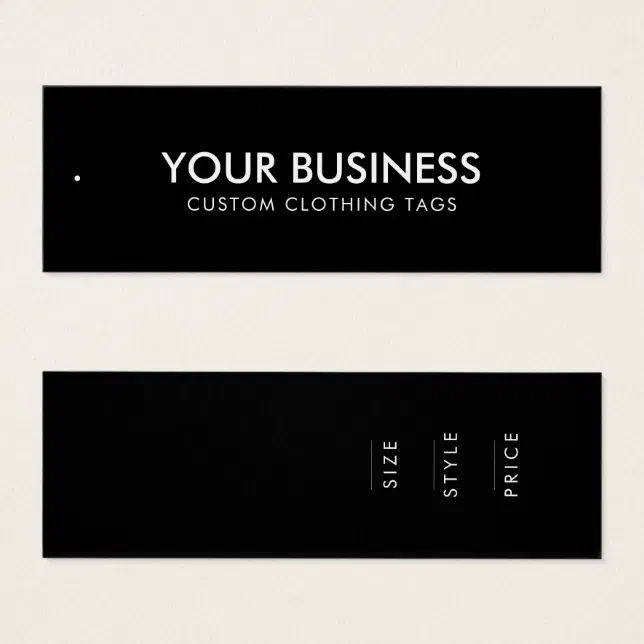 Modern Minimalist Business Clothing Label Hang Tag | Zazzle
