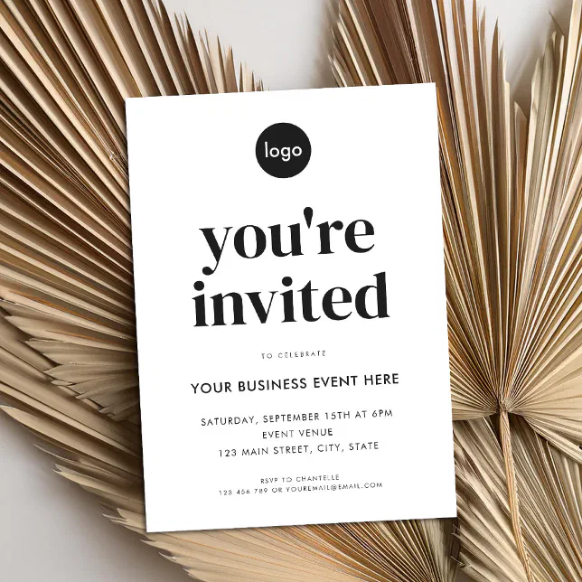 Modern Minimalist Business Event Invitation | Zazzle