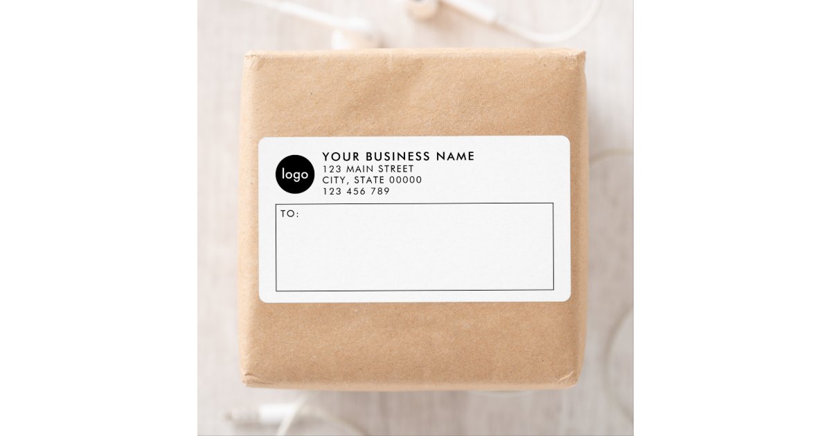 Modern Minimalist Business Logo Mailing Shipping Label | Zazzle