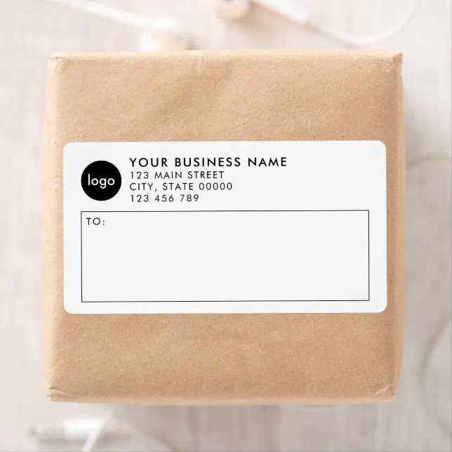Modern Minimalist Business Logo Mailing Shipping Label | Zazzle