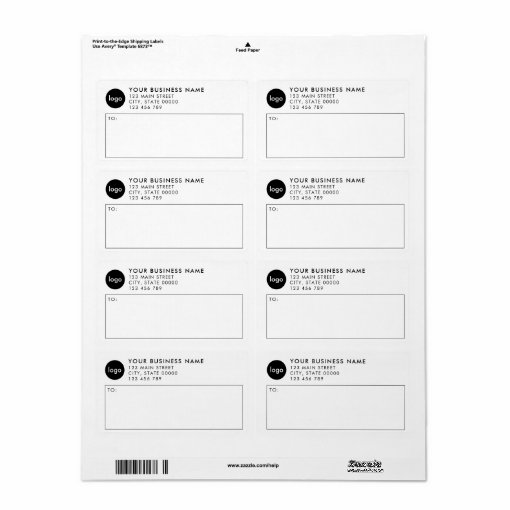 Modern Minimalist Business Logo Mailing Shipping Label | Zazzle
