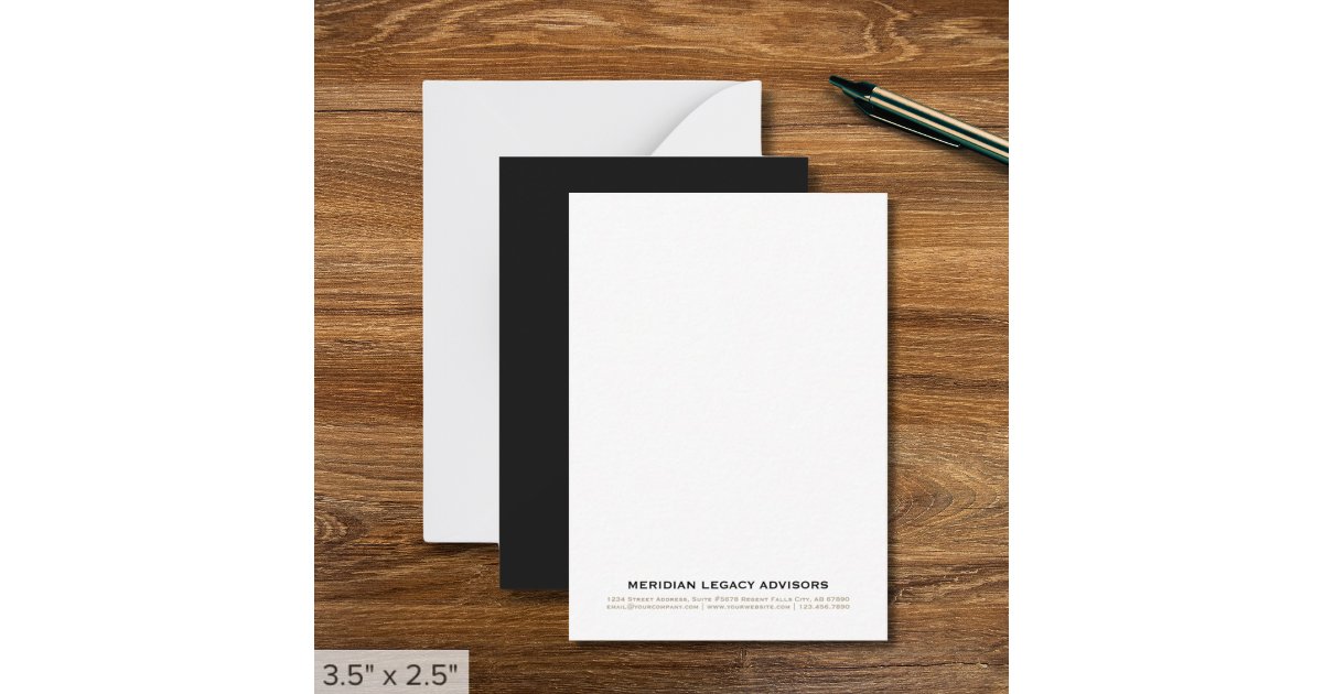 Modern Minimalist Business Note Card | Zazzle