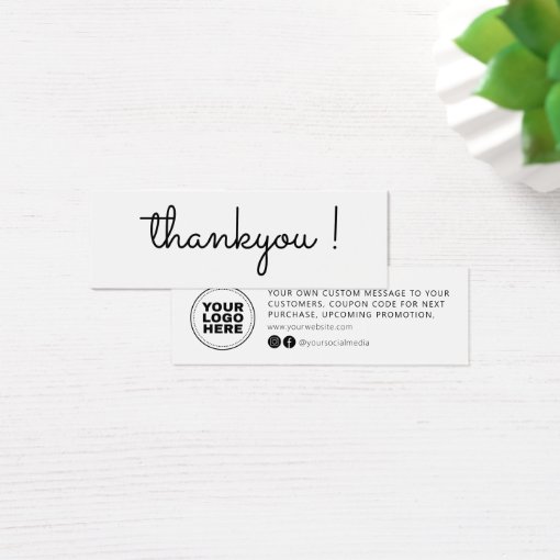 Modern Minimalist Business Thank You Order Insert | Zazzle