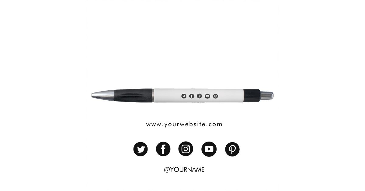 Modern Minimalist Business Website Social Media Pen | Zazzle