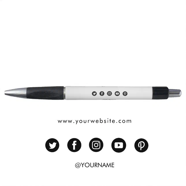 Modern Minimalist Business Website Social Media Pen | Zazzle