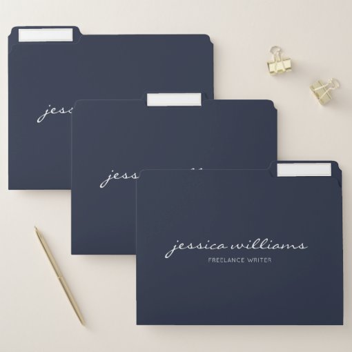 Modern Minimalist Calligraphy File Folder | Zazzle