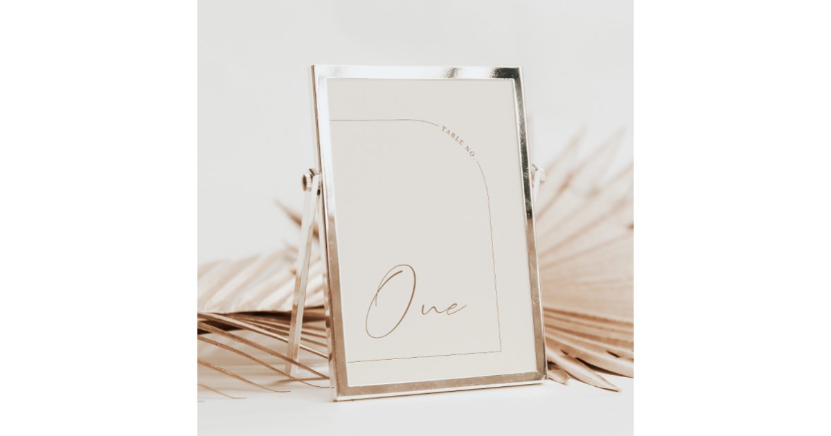 Modern Minimalist Calligraphy One Table Number | Zazzle