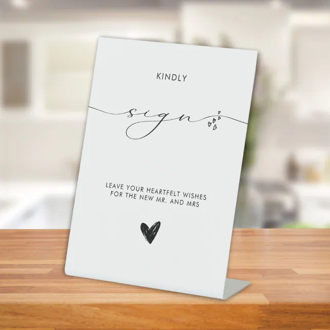 Modern Minimalist Calligraphy Pedestal Sign | Zazzle