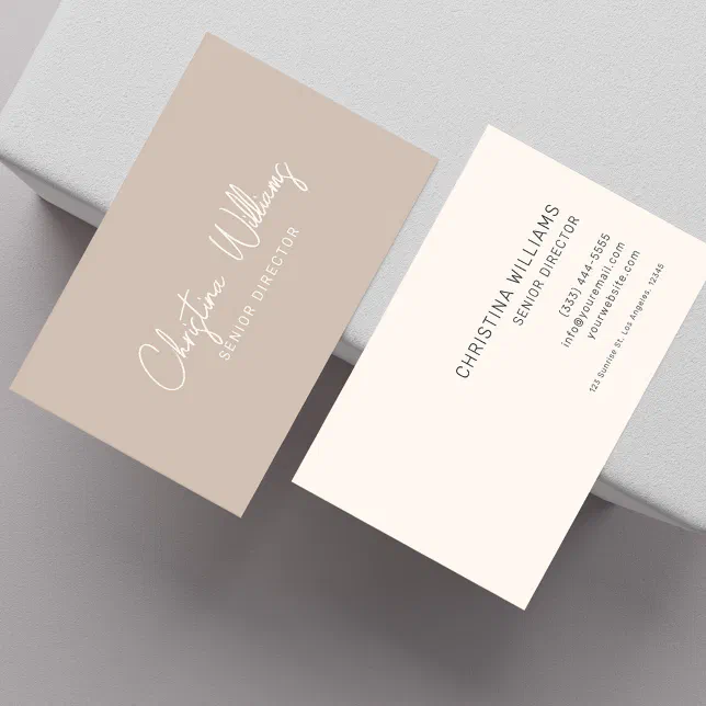Modern Minimalist Calligraphy Professional Elegant Business Card | Zazzle