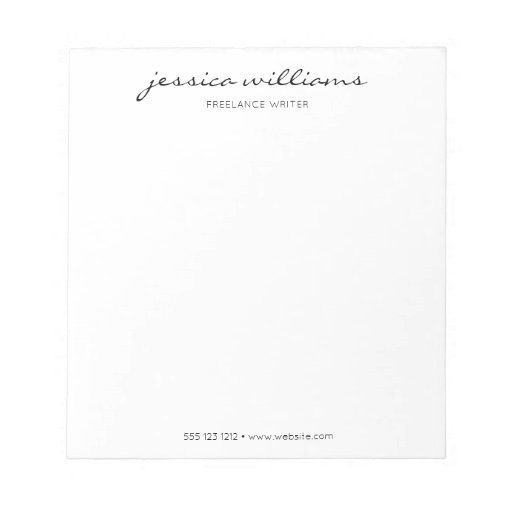 Modern Minimalist Calligraphy Professional Notepad | Zazzle