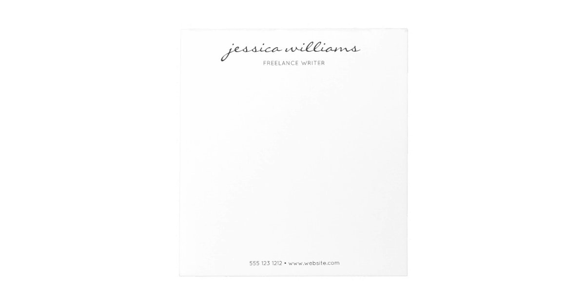 Modern Minimalist Calligraphy Professional Notepad | Zazzle