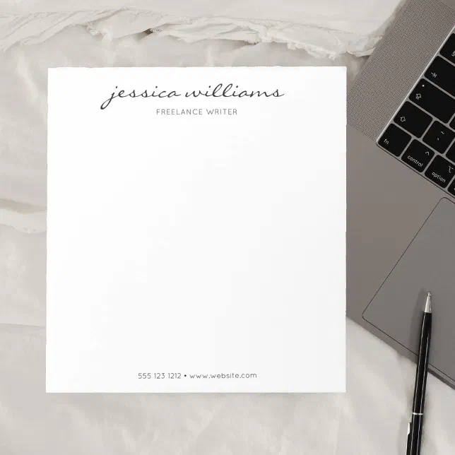 Modern Minimalist Calligraphy Professional Notepad | Zazzle