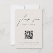 Modern Minimalist Calligraphy QR Code Wedding RSVP Card | Zazzle