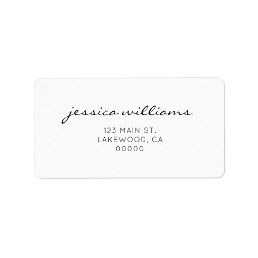 Modern Minimalist Calligraphy Return Address Label | Zazzle