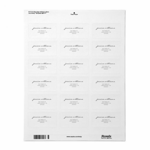 Modern Minimalist Calligraphy Return Address Label | Zazzle