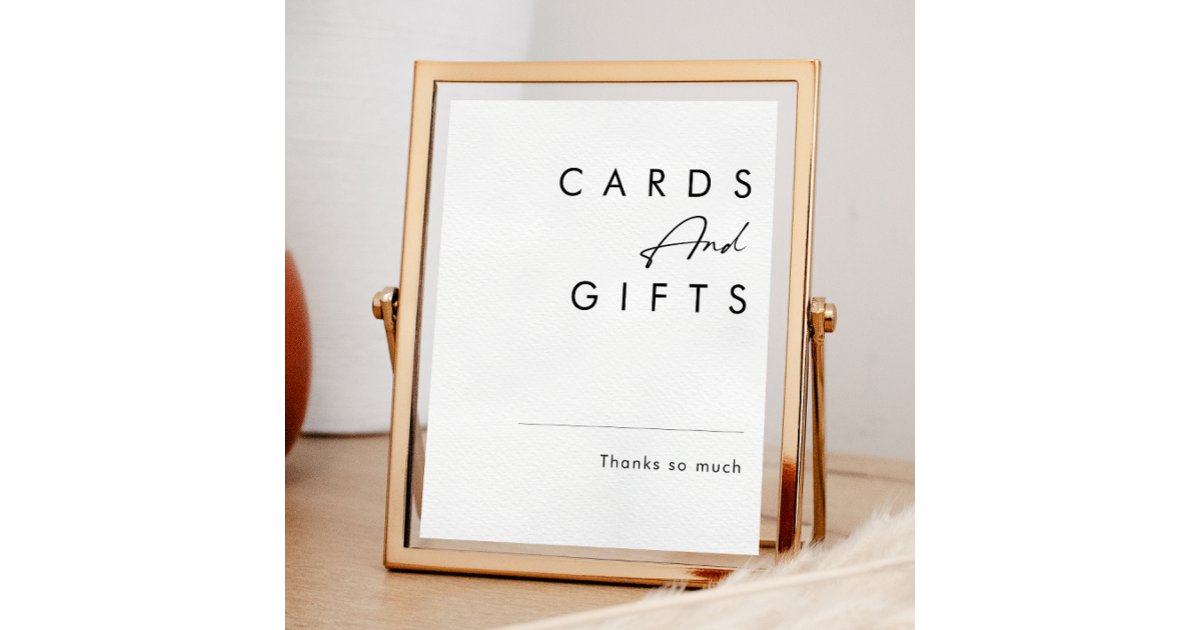 Modern Minimalist Cards and Gifts Sign | Zazzle