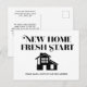 Modern Minimalist Change Address Black White Postcard | Zazzle