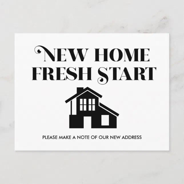 Modern Minimalist Change Address Black White Postcard | Zazzle