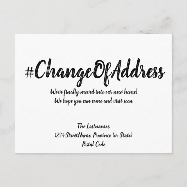 Modern Minimalist Change of Address Postcard | Zazzle